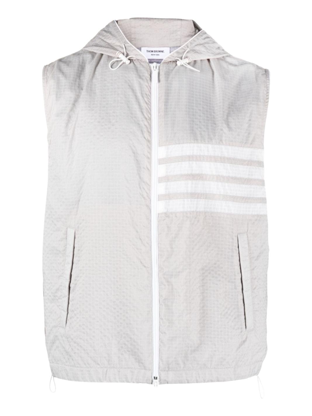 THOM BROWNE Thom Browne 4-Bar Stripe Ripstop Hooded Gilet